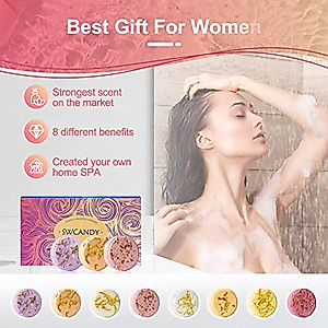 Aromatherapy Shower Steamers Christmas Gifts Set - Swcandy 8 Pcs Bath Bombs Gifts for Women, Shower Bombs with Essential Oils Relaxation Gifts for Home SPA, Melts for Women Who Has Everything