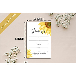 mermermu Baby Shower Engagement Invitation Set, 25 Fill in the Blank Cards and Matching Envelopes, 4 x 6 Inches