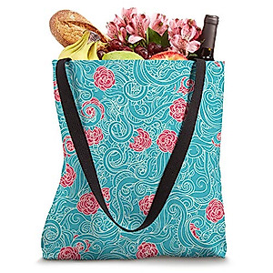 Pioneer Country Farm For Woman Turquoise and Roses Tote Bag