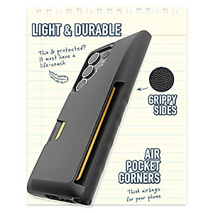 Smartish Galaxy S23 Ultra Wallet Case - Wallet Slayer Vol. 1 [Slim + Protective] Grip Credit Card Holder for Samsung - Black Tie Affair