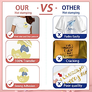 Gcarebb 18 PCS Cute Dinosaur Iron on Transfers Child Patches Stickers Iron on Decals Vinyl Patches HTV Heat Transfers Iron on Stickers for Clothing Hats Pillows Backpacks DIY Decoration