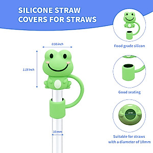 5Pcs 0.4In Animals Straw Cover for Stanley Cup,Food Grade Silicone Stanley Straw Topper Compatible with Stanley 30&40 Oz Tumbler with Handle,Reusable Stanley Cup Straw Cover (5Pc animals straw cover)