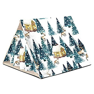 enheng Small Pet Hideout Christmas Tree & Raindeer Hamster House Guinea Pig Playhouse for Dwarf Rabbits Hedgehogs Chinchillas