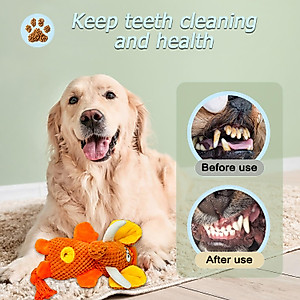 Dog Toys Puppy Toys Cute Pet Toys Squeaky Elephant Dog Toy with Crinkle Paper Plush Dog Stuffed Animals Chew Toy with Cotton Rope Dog Toys to Keep Them Busy for Small Medium Large Dogs (Orange)