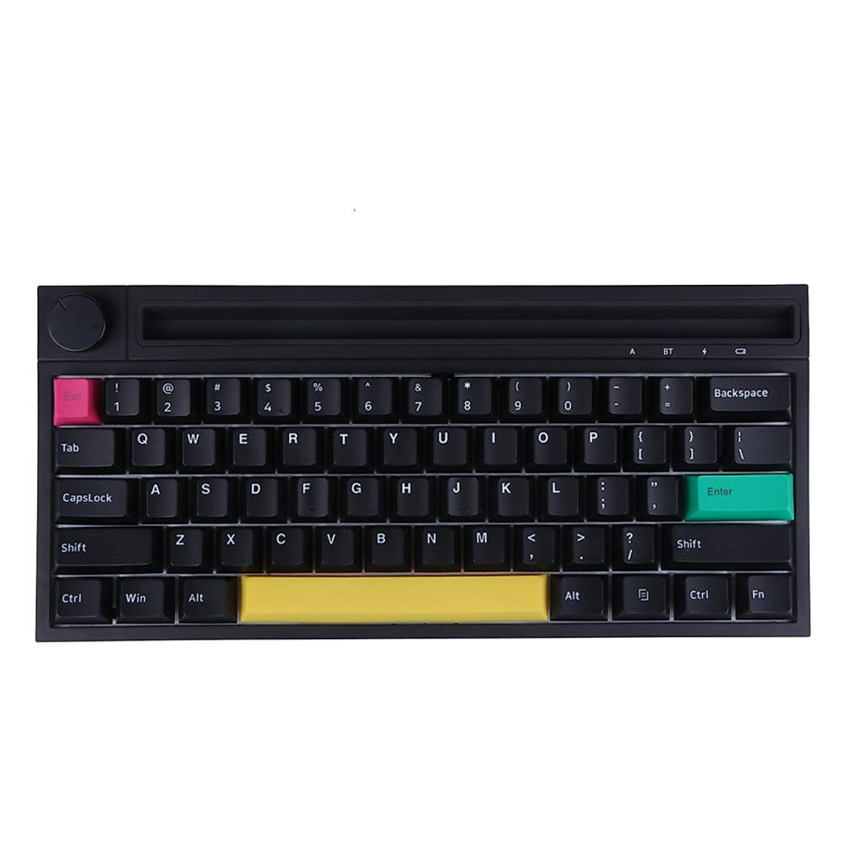 EPOMAKER Ajazz K620T 60% RGB Bluetooth Wireless Wired Mechanical Keyboard with 4400mAh Battery, PBT Keycaps, Wheel Volume Button for MacOS/Windows/iOS/Android (Ajazz Blue Switch, Black)