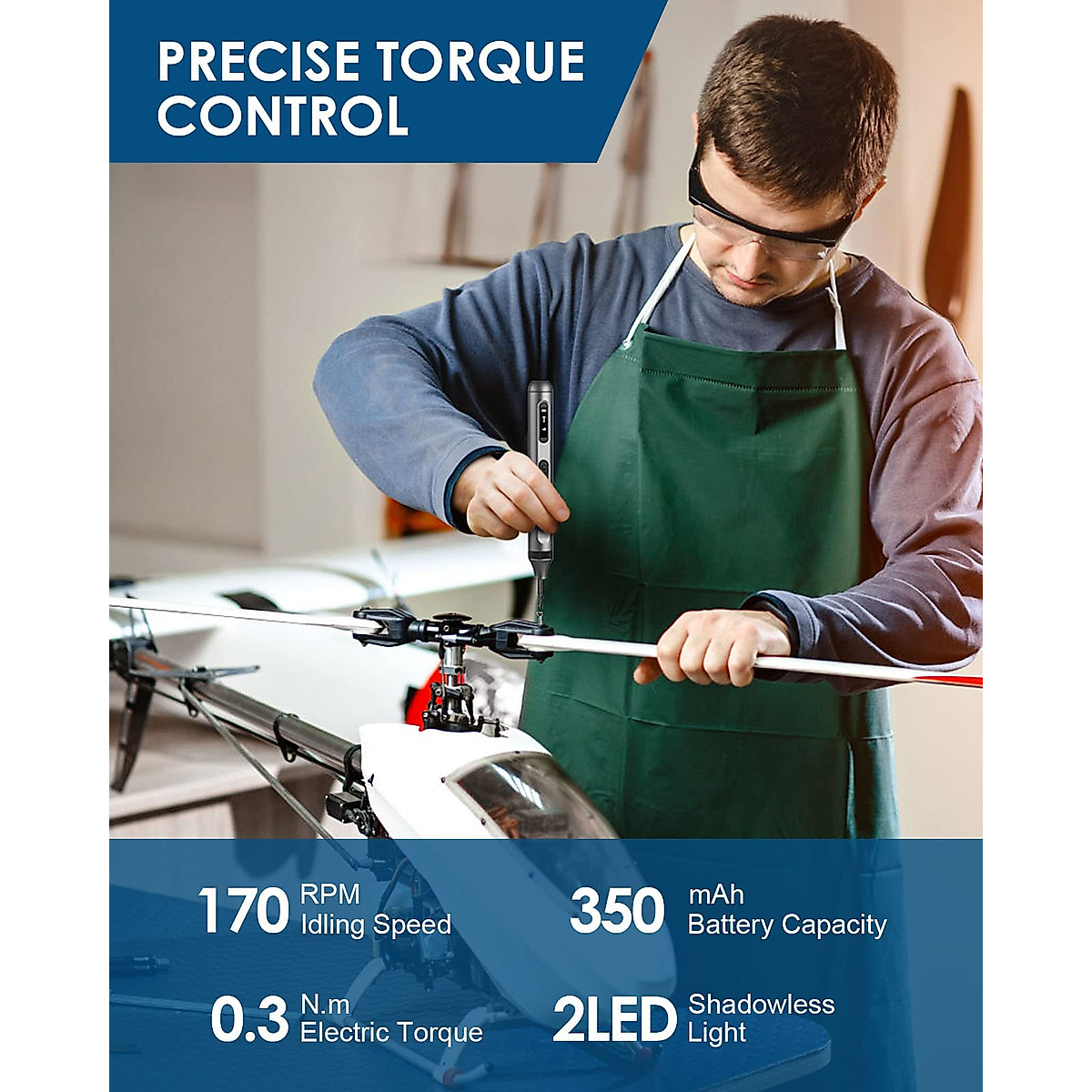 Vastar Mini Electric Screwdriver, 52 in 1 Precision Screwdriver Set with 48 Magnetic Bits, Rechargeable Power Torque Repair Tool Kit with Led Lights for ipad Phones Laptops PC Computer MacBook Camera