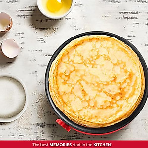 Holstein Housewares 12” Crepe Maker - Adjustable Temperature Control - Nonstick Griddle for Versatile Cooking of Crepes, Blintzes, Pancakes, Eggs, Bacon & More - Easy to Clean - Indicator Lights