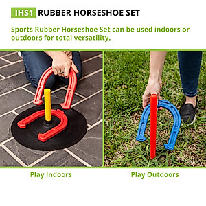 Champion Sports Indoor/Outdoor Horseshoe Set Red