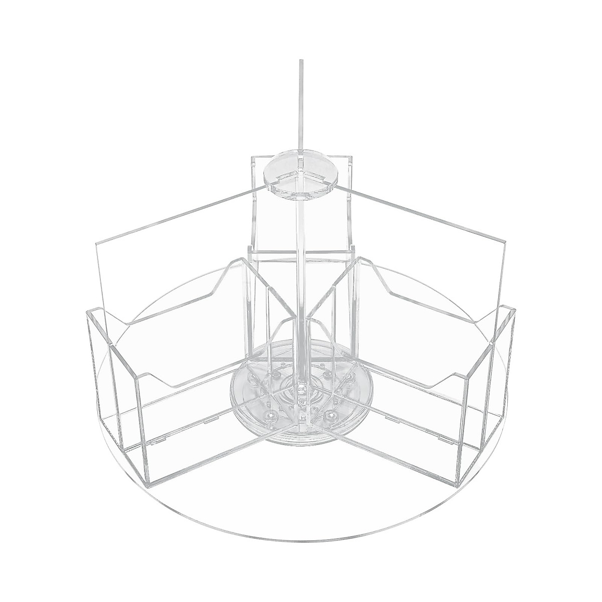 WUPYI Rotating Display Stand,3 Tier 12 Pocket Spinning Acrylic Business Card Holder Tabletop Greeting Cards Display Stand for Office Retail Trade