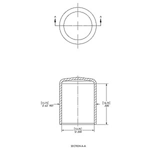 Caplugs VC500-8 VC Series – Round Vinyl Cap, 50 Pack, Black Plastic, 0.500" W x 0.500" L Protective Closures, Thread Protectors, Dust and Moisture Seals, Masking, Plating, Color Coding (99390157)