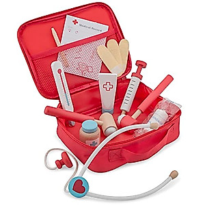New Classic Toys Doctor Set - Pretend Play Toy for Kids Cooking Simulation Educational Toys and Color Perception Toy for Preschool Age Toddlers Boys Girls , Red
