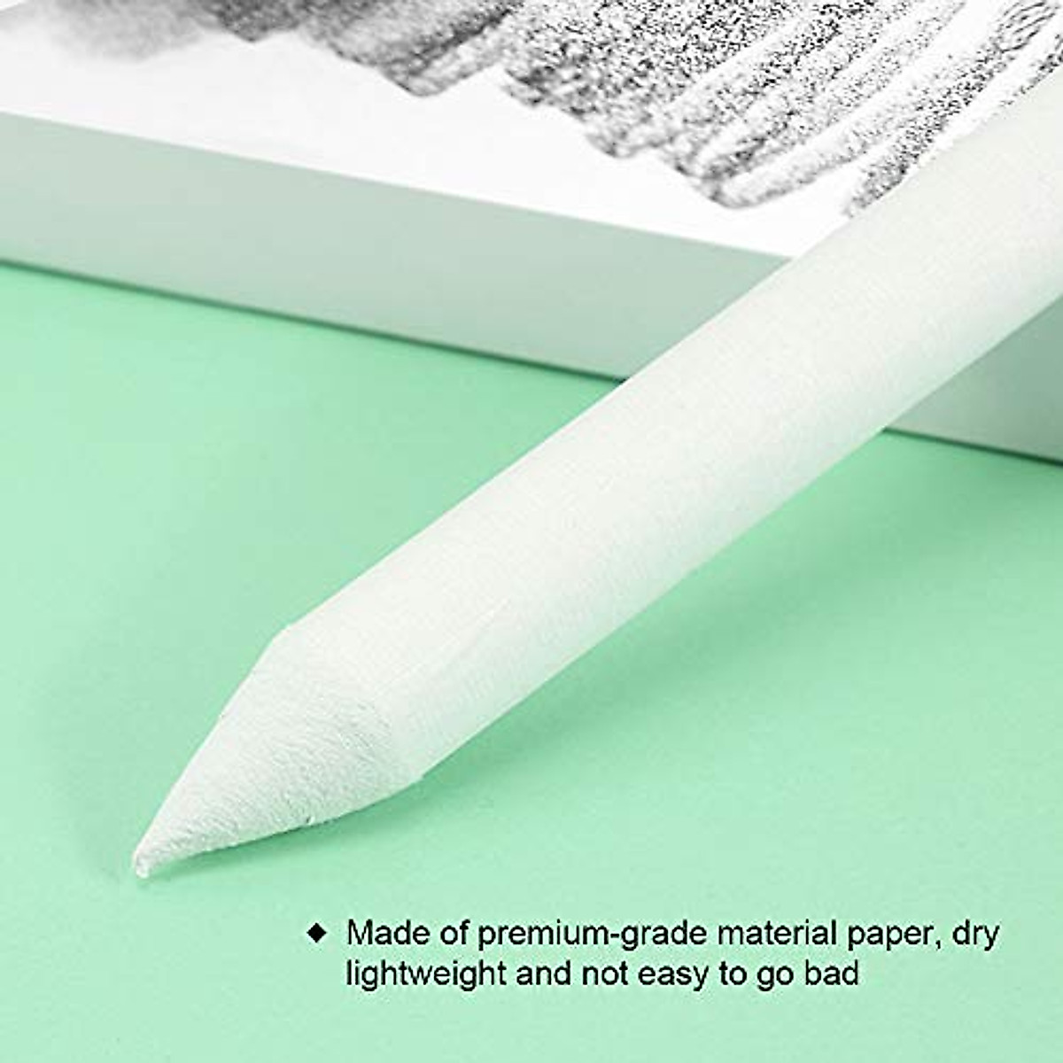 LEOBRO 11 Pieces Artist Blending Stump and Tortillion Art Blender Set with 1 Pcs Sandpaper Pencil Sharpener Pointer for Student Sketch Drawing