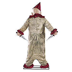 Spirit Halloween 4.9 Ft Dagger Mike Animatronic | Decorations | Animated | Pop-Up Motion | Plays Sounds | Clown Animatronic