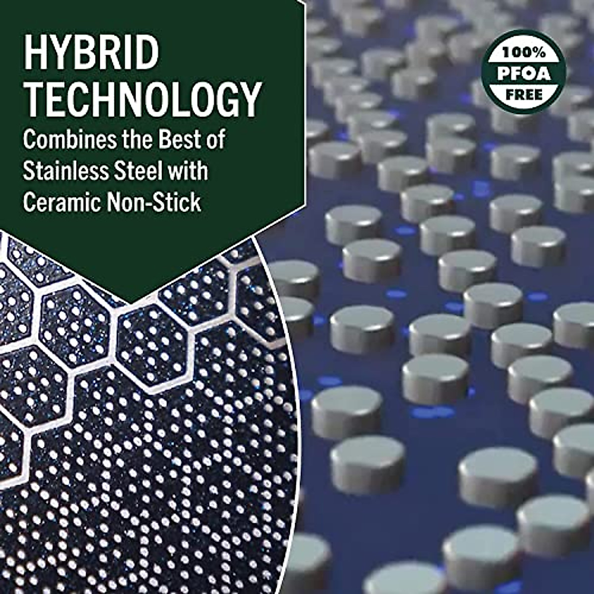 HexClad 12 Piece Hybrid Stainless Steel Cookware Set - 6 Piece Frying Pan Set and 6 Piece Pot Set with Lids, Stay Cool Handles, Dishwasher Safe, Induction Ready, Metal Utensil Safe