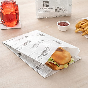 Bag Tek Newsprint Paper French Fry / Snack Bag - 7" x 3" x 11" - 100 count box