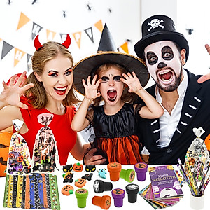 168 PCS Halloween Party Favors 24 Pack Halloween Stationery for kids Trick or Treat Gifts for Halloween Party Classroom School Supplies Prizes Rewards Halloween Goodie Bag Stuffers Halloween Toys
