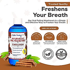 Dale Audrey Oil Pulling for Teeth and Gums | Cinnamon Flavored Organic Sesame Oil Pulling | Ayurvedic Oil Pulling Rinse to Whiten Your Teeth & Freshen Your Breath 8 Oz