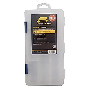 Flambeau Outdoors 4007 Tuff Tainer, Fishing Tackle Tray Box, Includes [12] Zerust Dividers, 24 Compartments | Plano 23500-00 Size Stowaway with Adjustable Dividers