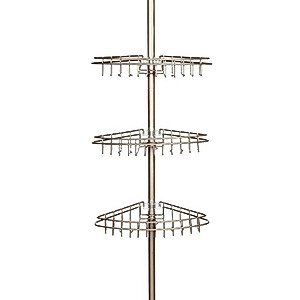 Kenney 3-Tier Tension Pole Shower Caddy with Stainless Steel Baskets