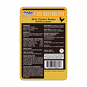 INABA Chicken Broth Side Dish for Cats with Vitamin E, Eight 1.76 Ounce Pouches, Chicken Recipe