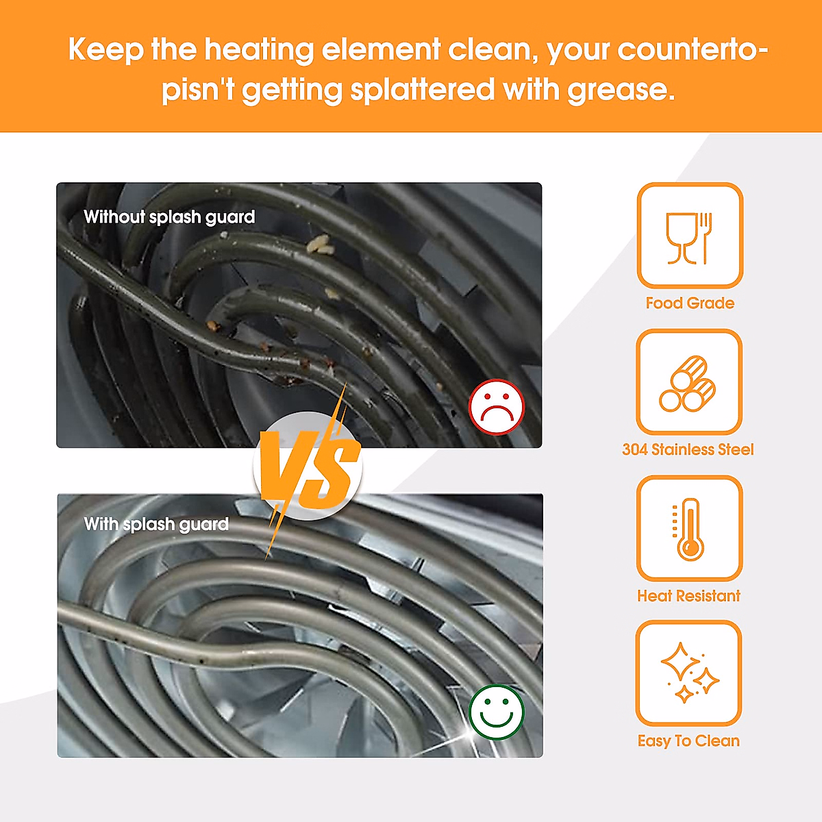 Stainless Steel Splatter Shield 2 Pack Air Fryer Foodi Accessories Replacement Parts for Ninja Foodi AG300, AG300C,AG301C, AG302