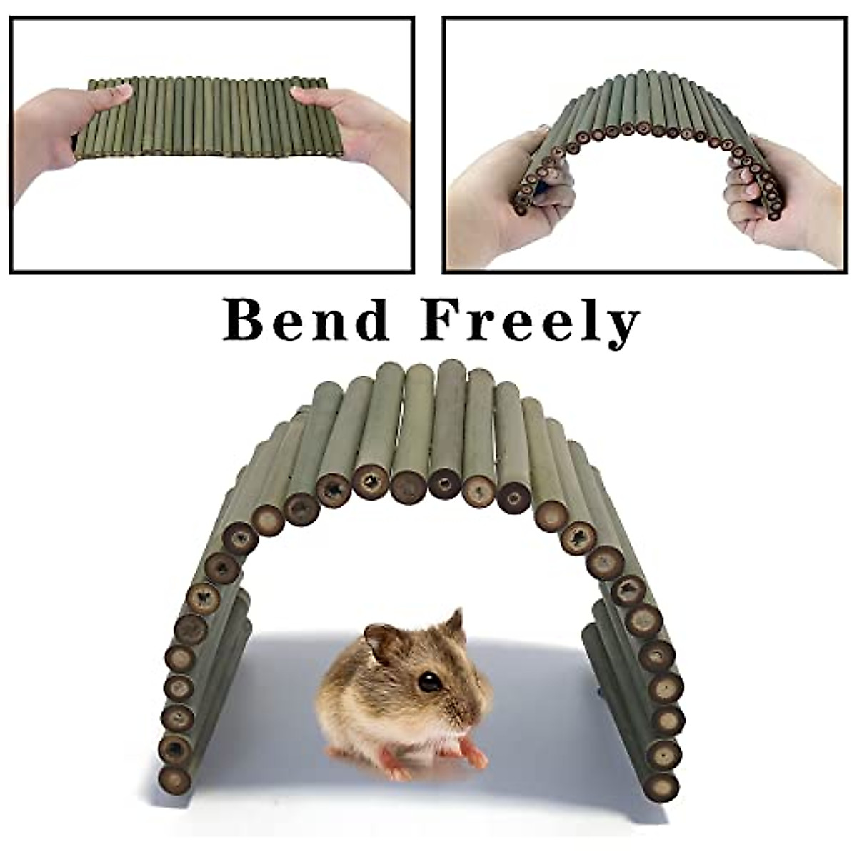 Hamster Guinea Pig Chew Toys, Hamster Rat Gerbil Mice Toys with Climbing Ladder and Hideout, Hamster Exercise Accessories for Syrian Dwarf Hamsters