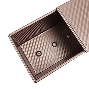 NDNCZDHC Loaf Pan with Lid, Non-Stick Bakeware for Baking Bread for Oven Kitchen, Carbon Steel Corrugated Bakewar Mold for Baking Bread