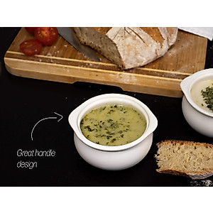 Upper Midland Products 6 Pk 12oz French Onion Soup Crocks Perfect For Onion Soup Stews Casserole Restaurant Style White