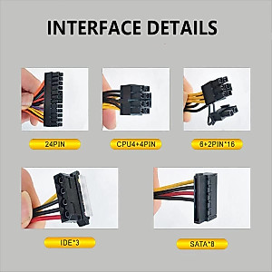 2000W Mining Power Supply Modular Mining PC Power PSU Supports 8 GPU Rig for ETH Bitcoin Ethereum Miner with Auto-Thermally Controlled Fan Supply,110V-240V Power Supply Mining Machine