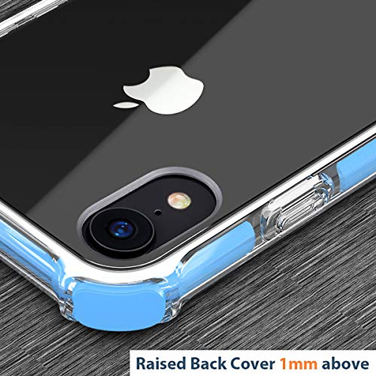 MATEPROX Compatible with iPhone XR Case Clear Anti-Yellow Heavy Duty Bumper Protective Shockproof Case for iPhone XR 6.1'' (Blue)
