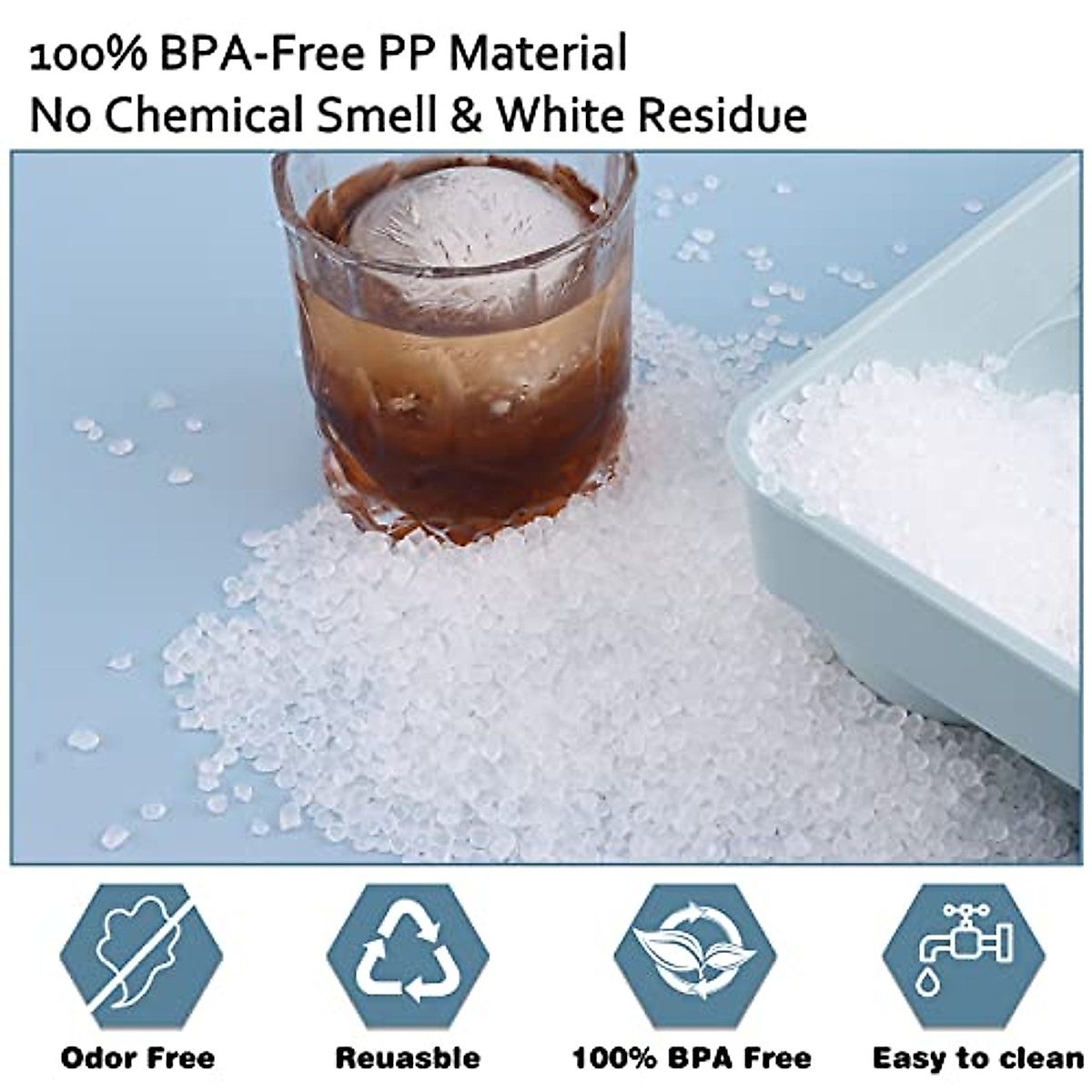 ITWIST Large Ice Ball Maker Mold, Round Ice Cube Tray with Tongs Easy Release, 16x2.5in Sphere Ice Trays for Freezer, Round Ice Molds for Whiskey, Bourbon, Cocktails & Drinks