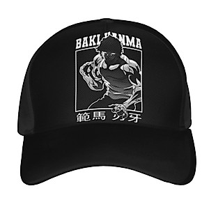 Anime Baki The Grappler Baki Hanma Baseball Cap Unisex Adjustable Casual Chapeau Outdoor Sports Caps Black