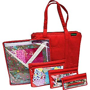 Maxie Yazzii - Portable Craft Storage Organizer - Craft Storage Tote Bag - Multipurpose Storage Organizer for Quilting, Patchwork, Embroidery, Needlework, & Papercraft - Red
