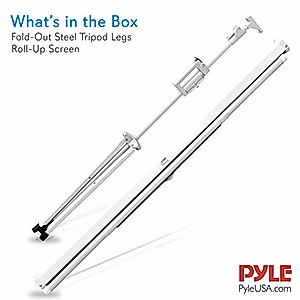 Portable Projector Screen Tripod Stand - Mobile Projection Screen , Lightweight Carry & Durable Easy Pull Assemble System for Schools Meeting Conference Indoor Outdoor Use, 50 Inch - Pyle PRJTP52