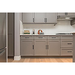 Ravinte 30 Pack 6'' Square Cabinet Pulls Matte Black Stainless Steel Kitchen Drawer Pulls Cabinet Handles 6”Length, 3-3/4” Hole Center