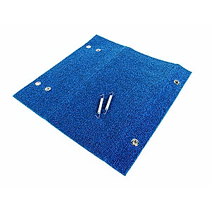 Camco Wrap Around Step Rug | Protects Your RV from Unwanted Tracked in Dirt | Works on Electrical and Manual RV Steps | Blue (42924)