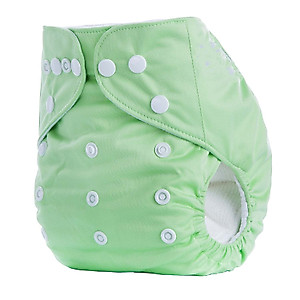 Reusable Cloth Diapers Newborn for Boys and Girls One Size Adjustable Washable Pocket Diaper Cover 6 Reusable Diapers + 6 Charcoal Bamboo Inserts+2 Microfiber Inserts and 1 Reusable Diapers Wet Bag