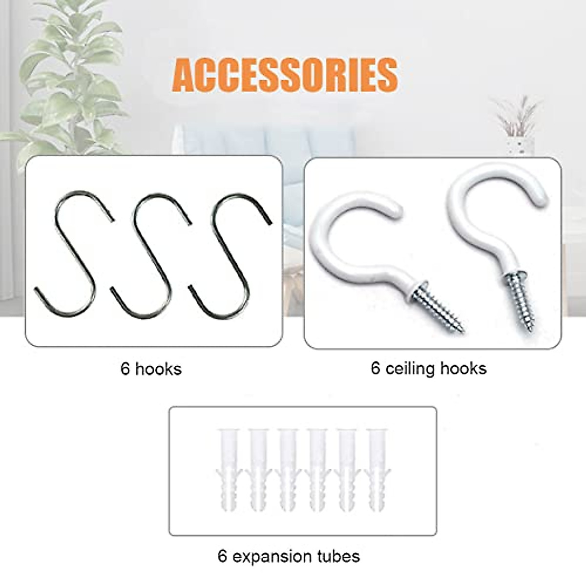 SNUGBERI 6 Pack Macrame Plant Hangers Indoor Outdoor Hanging Planter Basket Handmade Cotton Rope Flower Pot Holder Haning Plant Holder for Indoor Outdoor Boho & Home Decor (White)