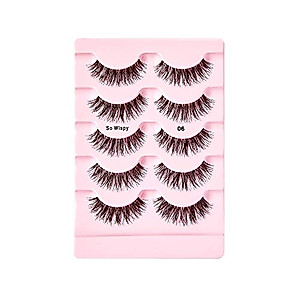iENVY by KISS So WispyiENVY by KISS So Wispy Eyelashes 5 Pair Multi Pack (KPEM65) (1 PACK) Natural Wispy Style Made with Natural Hair
