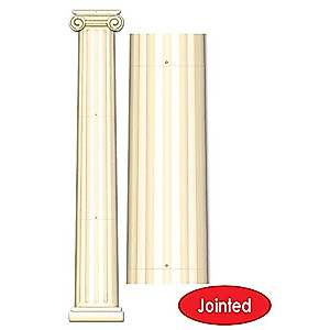 Beistle 2 Piece Jointed Paper International Column Cut Outs Decorations For Around The World Themed Parties – Greek and Roman Sport Events Wall Backdrops, 6', Off-white