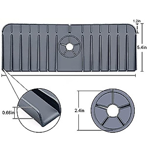 Kitchen Sink Splash Guard,Silicone Faucet Mat for Kitchen Sink，Sink Draining Pad Behind Faucet ,Drip Protector for Kitchen for Kitchen Bathroom Farmhouse (Gray)