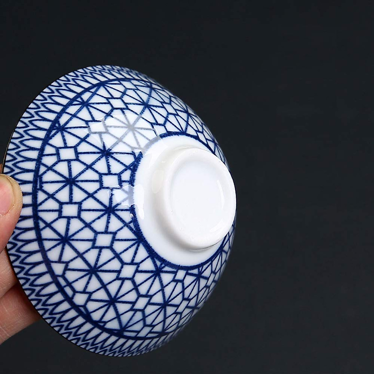 Woonsoon Set of 12 Chinese Zodiac Signs Handmade Kungfu Tea Cup 2.8 oz/80 ml,Bone China Blue and White Tea Cups,Ceramic Tea Mugs Without Handles