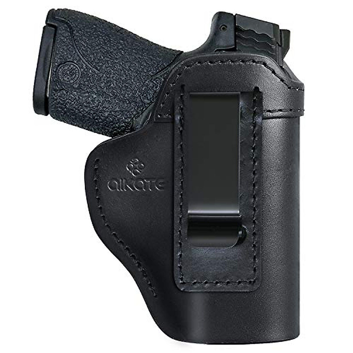 IWB Leather Holster for Concealed Carry, Inside Waistband Holsters Suitable for S&W M&P Shield, Glock 17 19 22 23 32 33 36 43, Springfield XD-S, Beretta 92FS, Sig P228 P239 Similar Handguns