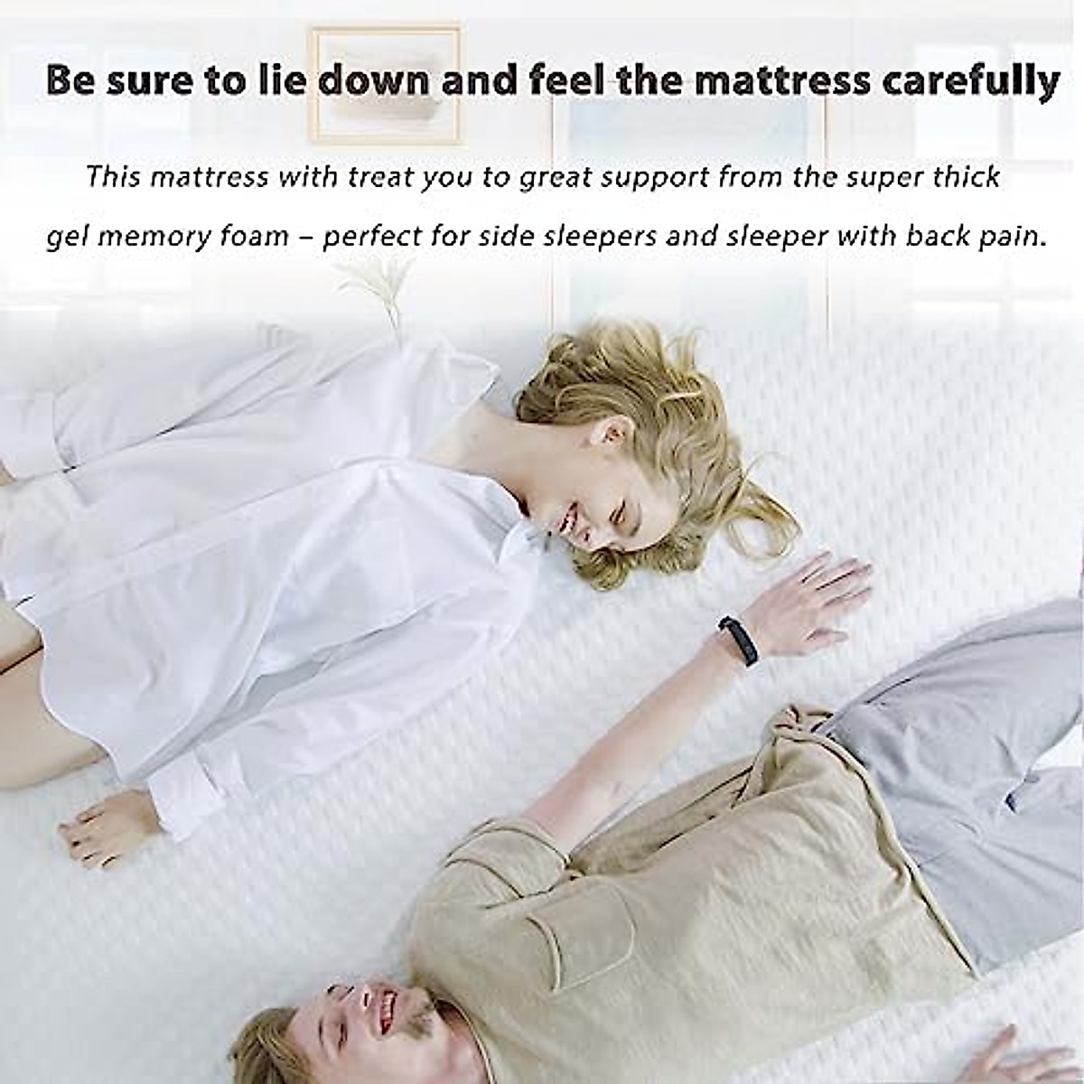 OTRIEK King Size Mattress, 6 Inch Gel Infused Memory Foam Mattress Medium-Firm Mattress for Pressure Relief & Cooling Sleep, CertiPUR-US Certified, Bed in a Box (King)