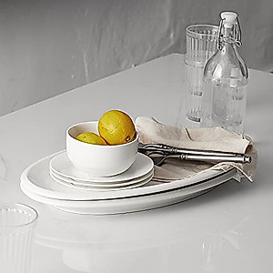 DOWAN 16" Serving Platters, White Serving Platters for Entertaining, Large Oval Porcelain Serving Tray Dinner Platters for Serving Food Appetizers Meat, Serving Dishes for Parties, Set of 2