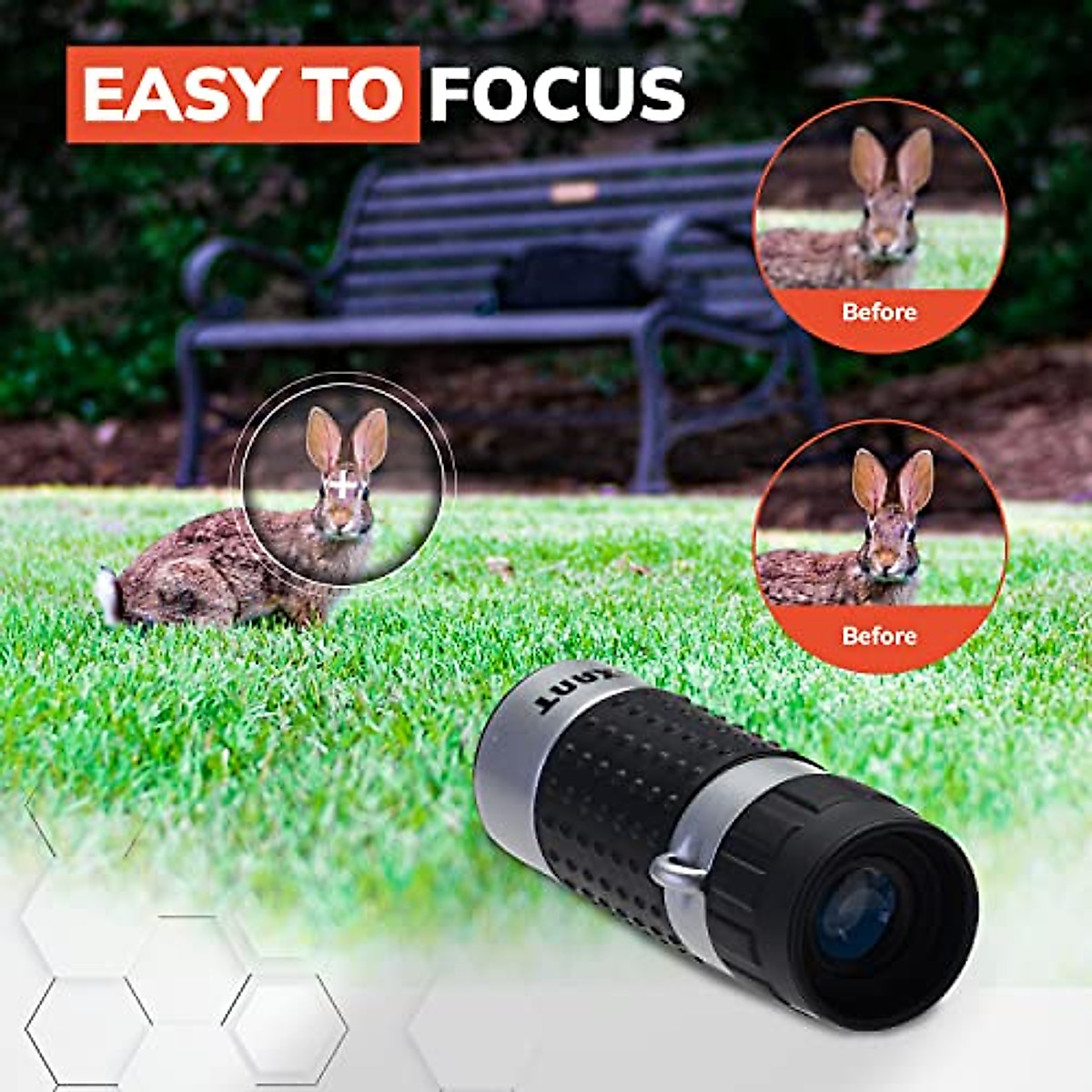 Roxant Monocular Telescope - High Definition Ultra Light Pocket Telescope - Includes Compact Monocular, Neck Strap & Cleaning Cloth, Monoculars for Adults, High Powered Handheld Telescope