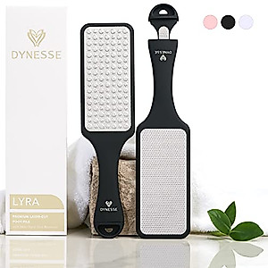 DYNESSE Pedicure Foot File. Professional 3-in-1 Callus Remover with Mini-File. No Risk of Injury. Laser-Cut. Stainless Steel. Scrubber. Reusable