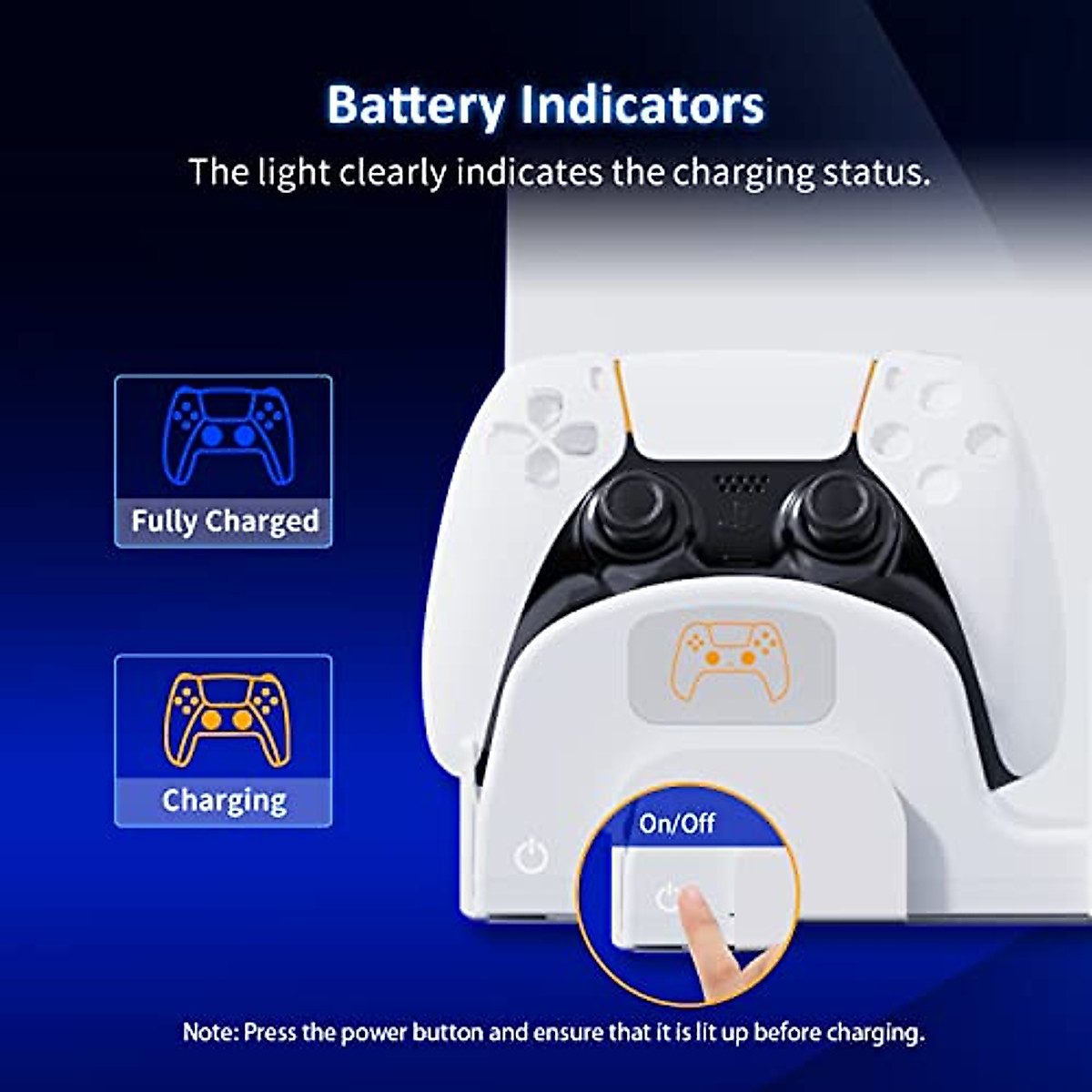 NexiGo PS5 Accessories Wall Mount with DualSense Charging Station, Stable Metal Wall Hanging Stand with LED Charging Indicator for Playstation 5 Console (Disc & Digital), White