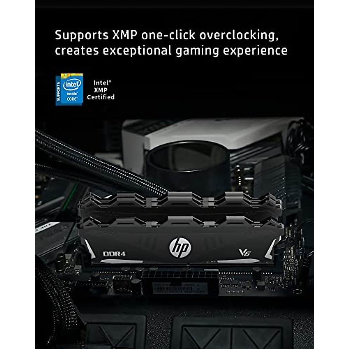 HP V6 RAM 16GB Kit (8GBx2) DDR4 3600MHz CL16 1.35V Desktop Computer Gaming Memory, Black - 7TE46AA#ABC