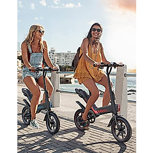 Sailnovo 14'' Folding Electric Bike for Adults, Peak 500W Ebike for Teenagers, 20 MPH Ebike, Up to 50 Miles Foldable Electric Mini Bicycle with 374WH Battery, LCD-Display, Dual Suspension